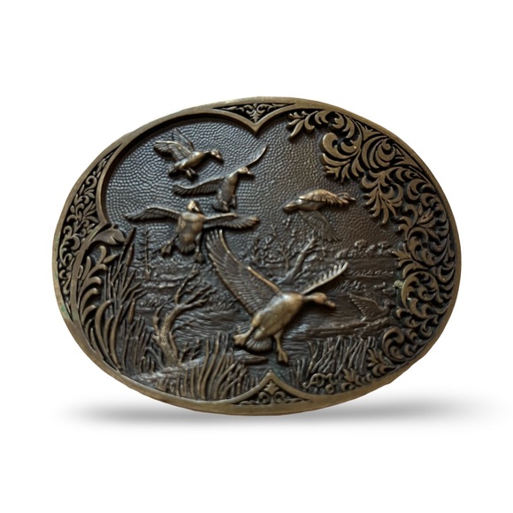 Vintage | Accessories | Vintage Solid Brass Bronze Duck Belt Buckle By ...
